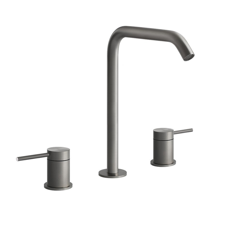 Gessi 54011#708 316 FLESSA gruppo lavabo H.27 cm, tre fori, senza scarico, con flessibili di ...