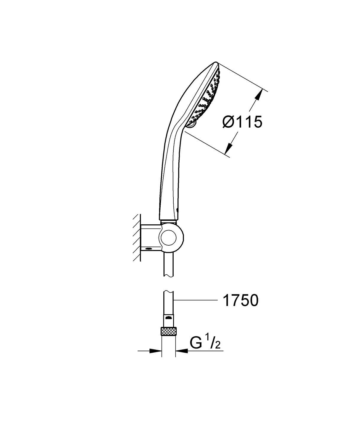 Grohe 27355000 EUPHORIA 110 CHAMPAGNE set completo doccia a 3 getti ...