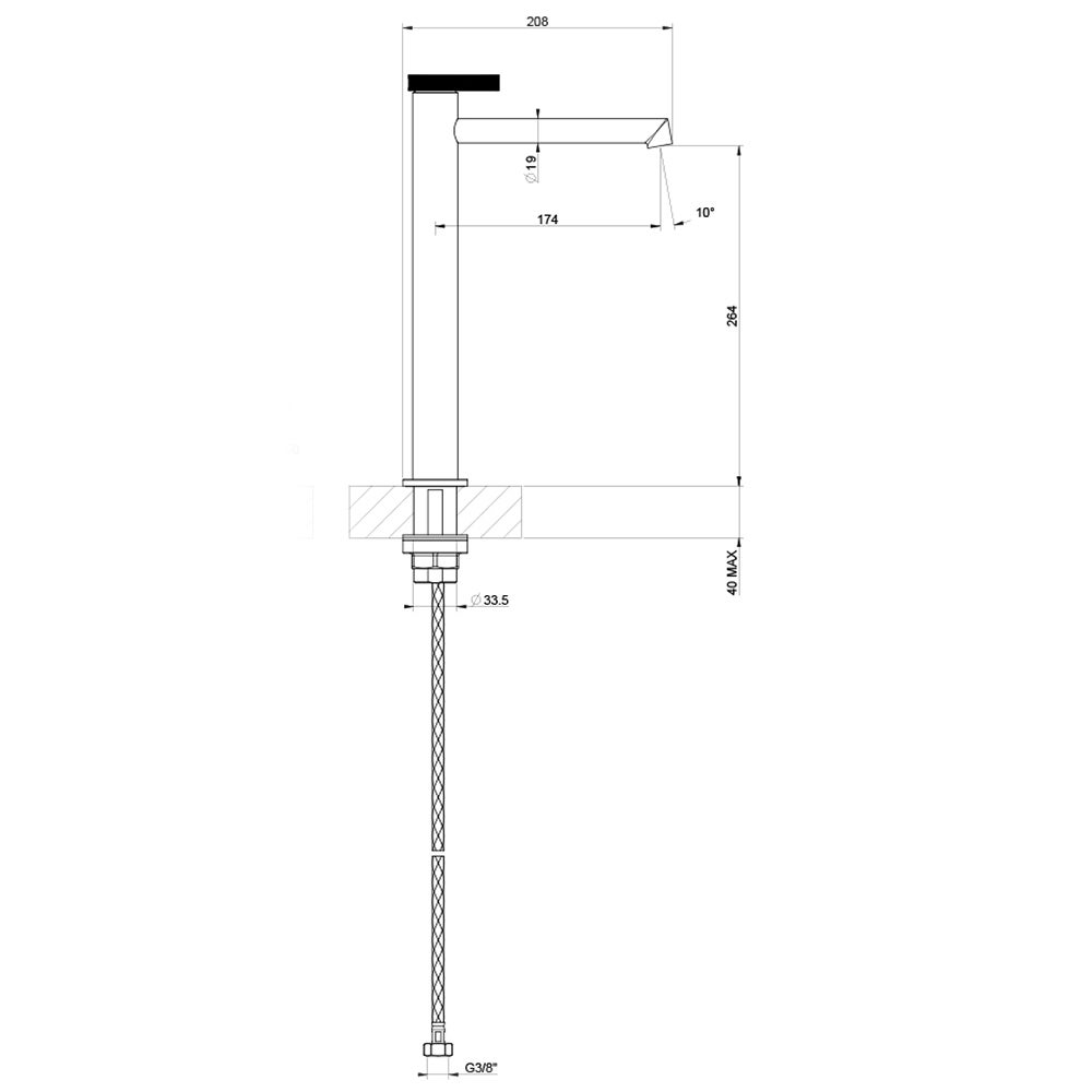 Gessi 63306#031 ANELLO miscelatore lavabo H.32 cm, senza scarico e ...