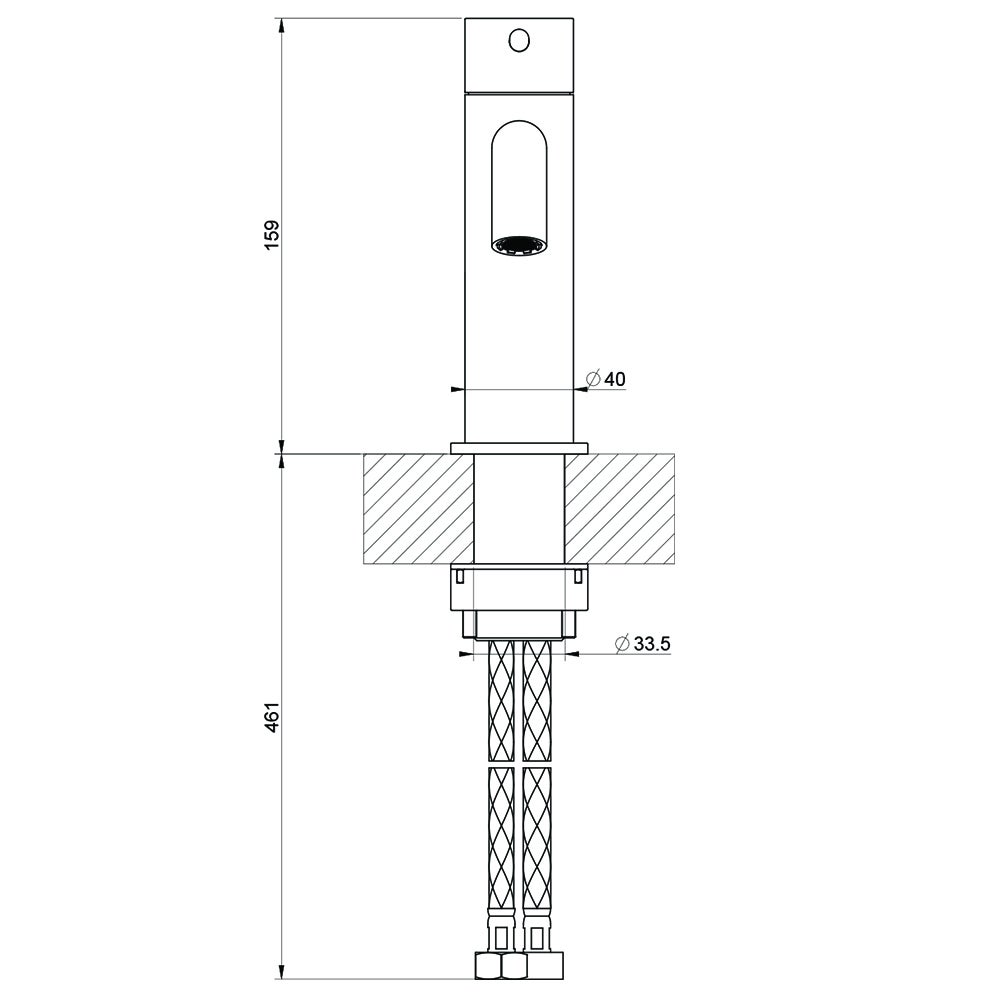 Gessi 54002#708 316 FLESSA miscelatore lavabo, senza scarico, con ...