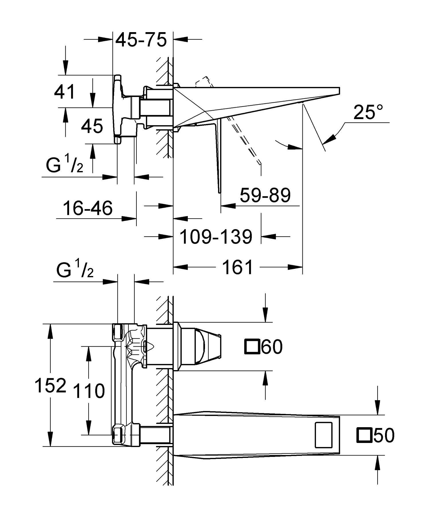 Grohe 19781000 Allure Brilliant Miscelatore per lavabo a 2 fori Taglia ...
