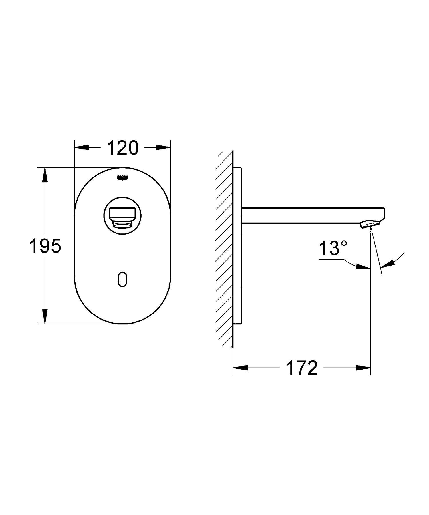Grohe 36273000 EUROECO COSMOPOLITAN E rubinetto elettronico per lavabo ...