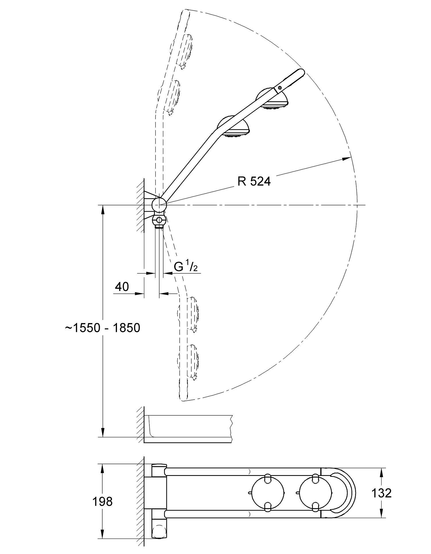 Grohe 27004000 Freehander® Colonna doccia Con due soffioni doccia ...