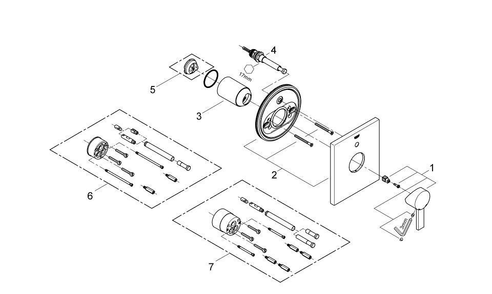 Grohe 19315000 Allure Miscelatore Monocomando ad Incasso per Vasca ...