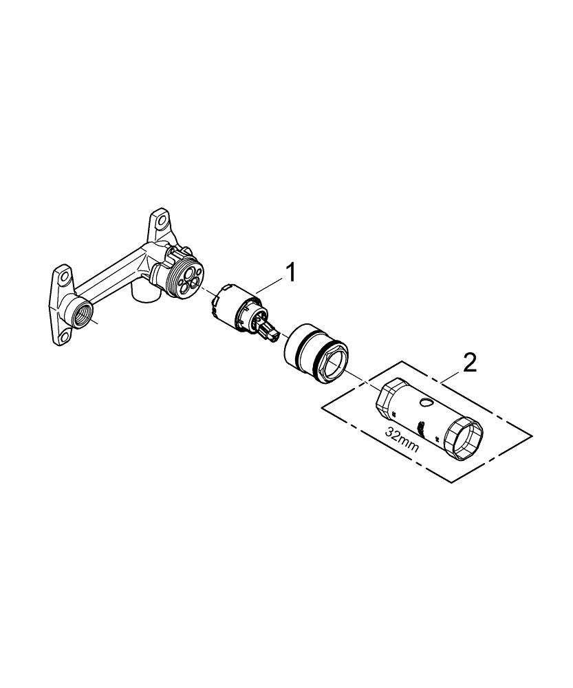 Grohe 23200000 Corpo Incasso per Miscelatori Monocomando per Lavabo 2 ...