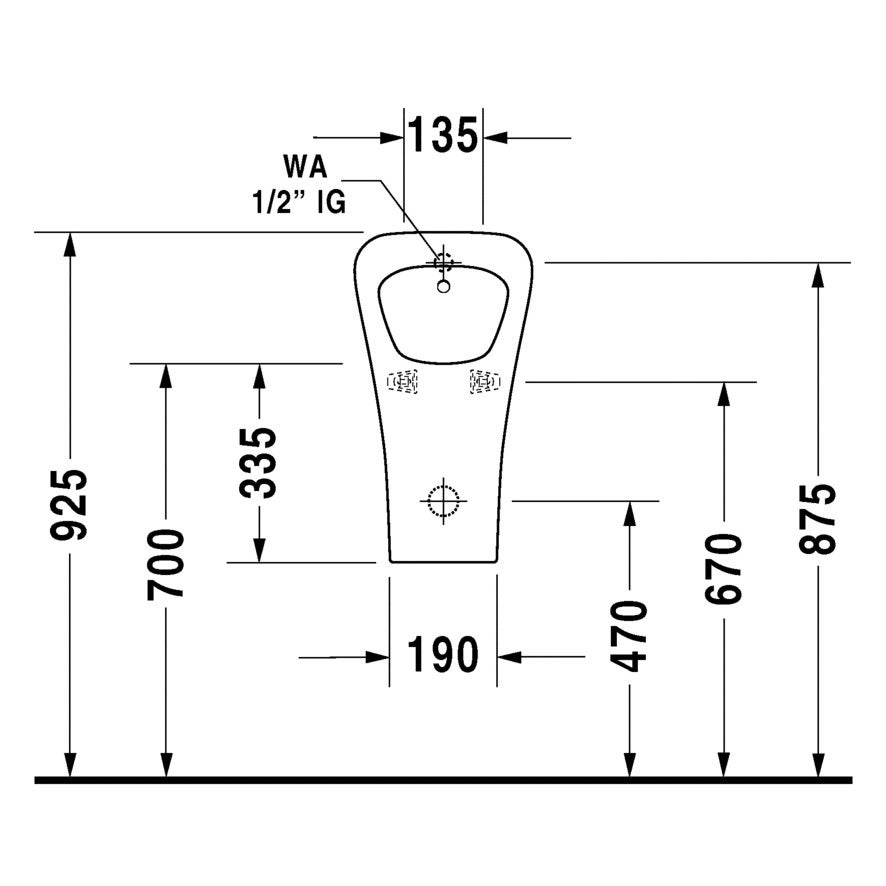Duravit 2806300000 DURASTYLE orinatoio entrata posteriore nascosta ...