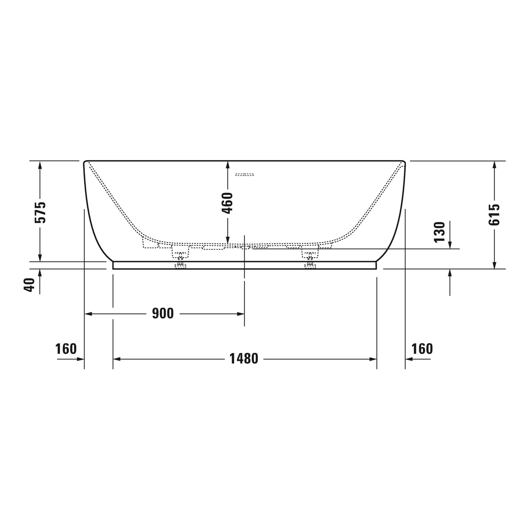 Duravit 700434000000000 LUV vasca centro stanza freestanding 180 cm ...