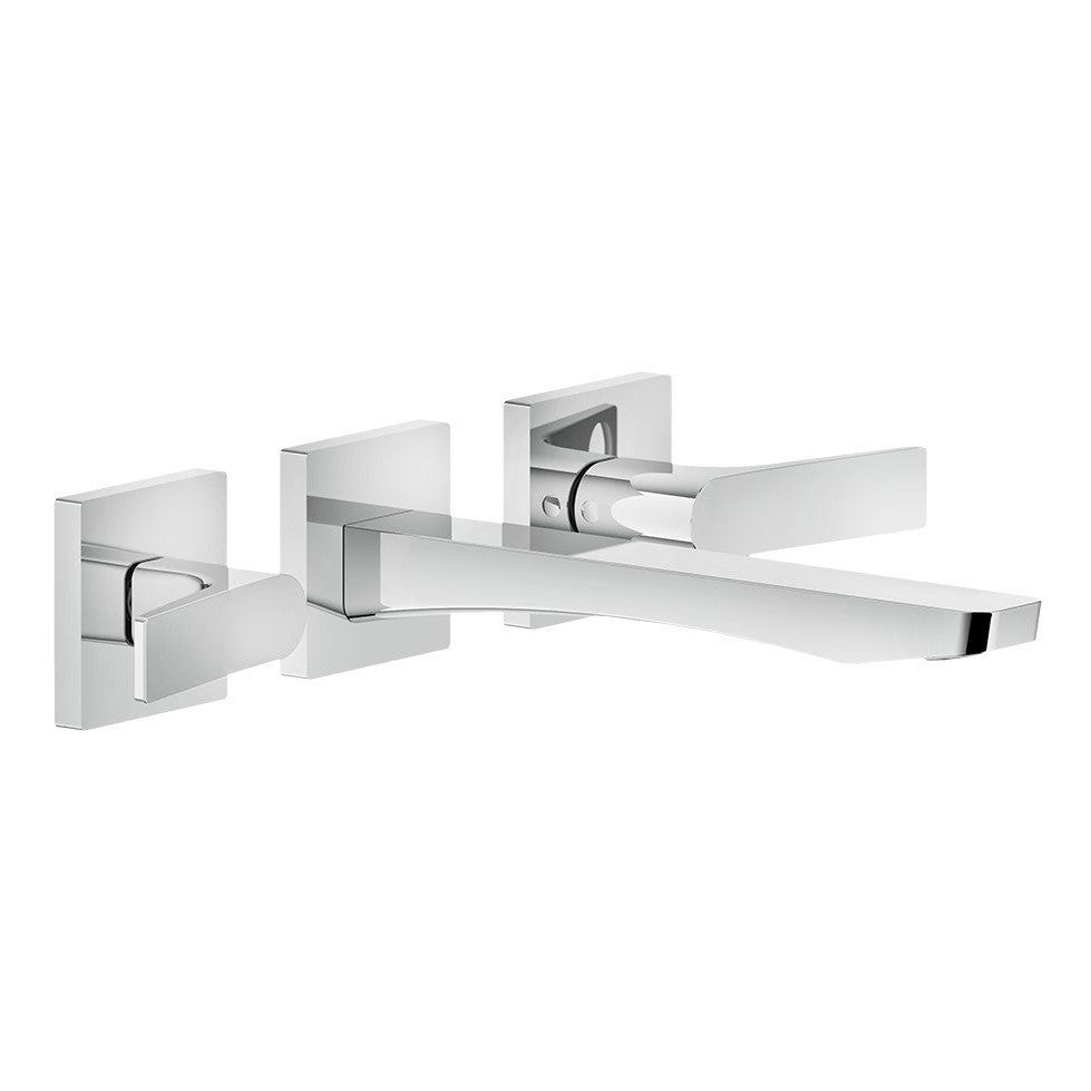 Gessi 59090#031 RILIEVO gruppo lavabo a parete P.24 cm, tre fori, senza scarico, finitura cromo ...