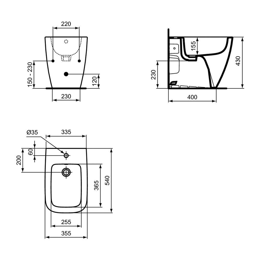 Ideal Standard I.LIFE B set sanitari a terra universale, vaso filo ...
