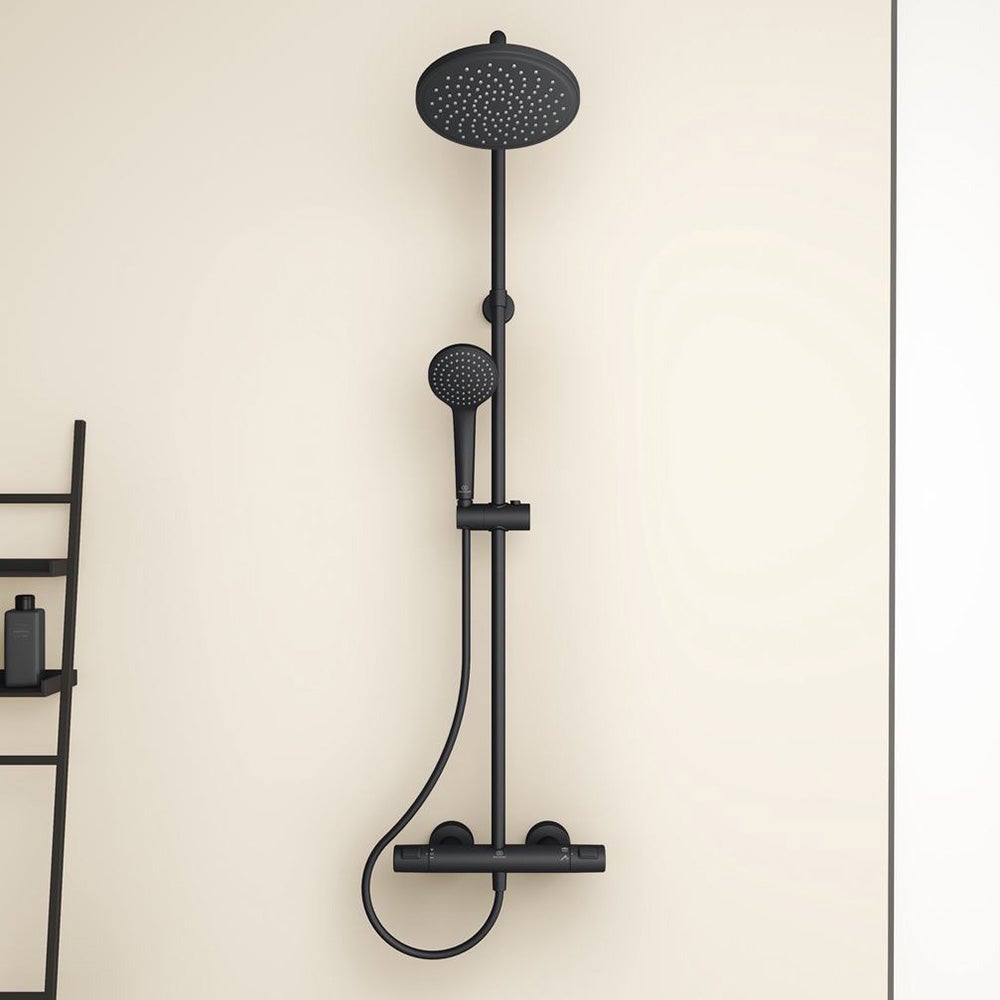 Ideal Standard A7545XG CERATHERM T25 colonna doccia con termostatico esterna, asta murale ...