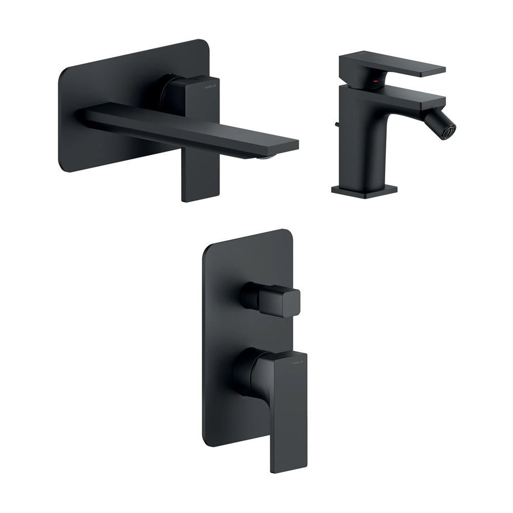 Nobili SEVEN set rubinetteria con miscelatore lavabo a parete senza ...