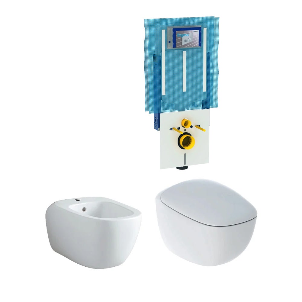 Geberit CITTERIO set completo sanitari sospesi, vaso con sedile a ...