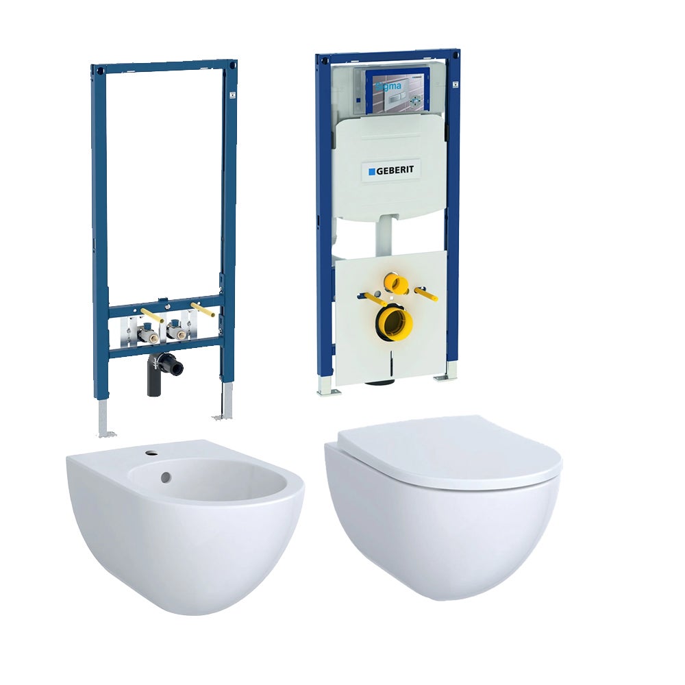 Geberit ACANTO set completo sanitari sospesi, vaso con sedile a ...