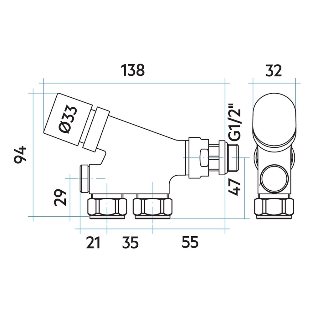 Irsap VALMONDIRK1 kit valvola, monotubo, termostatizzabile dritta da 1/ ...