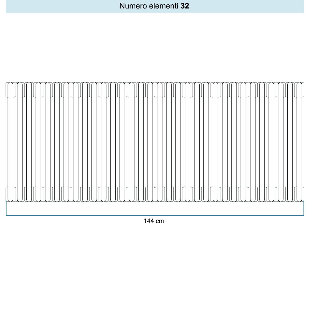 Irsap 500 TESI 3 Radiatore 32 elementi H.50 L.144 P.10,1 cm, colore ...
