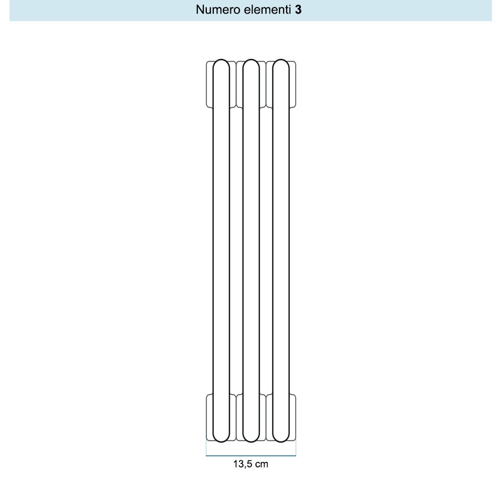 Irsap 1800 TESI 2 Radiatore 3 elementi H.180 L.13,5 P.6,5 cm, colore ...
