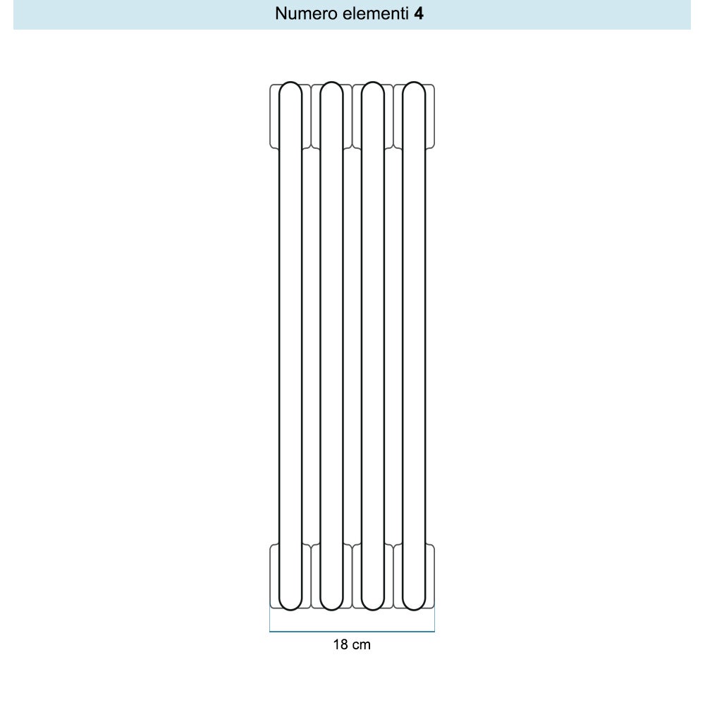 Irsap 1865 per sostituzione A TESI 2 Radiatore 4 elementi H.186,5 L.18 ...