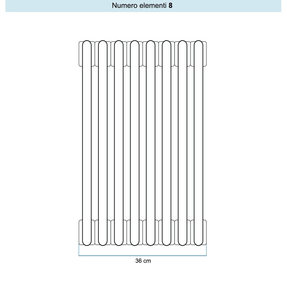 Irsap 500 TESI 6 Radiatore 8 elementi H.50 L.36 P.21,5 cm, colore ...