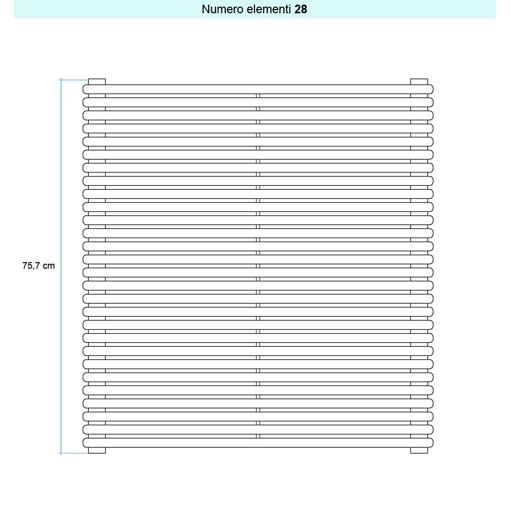 Irsap 2520 ARPA 18 ORIZZONTALE Radiatore 28 elementi L.252 P.4,6 H.75,7 ...