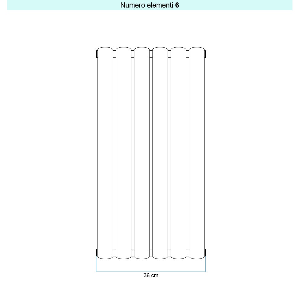 Irsap 700 ELLIPSIS_V 2 radiatore verticale per sostituzione A, 6 elementi H.70 L.36 P.7,6 cm ...
