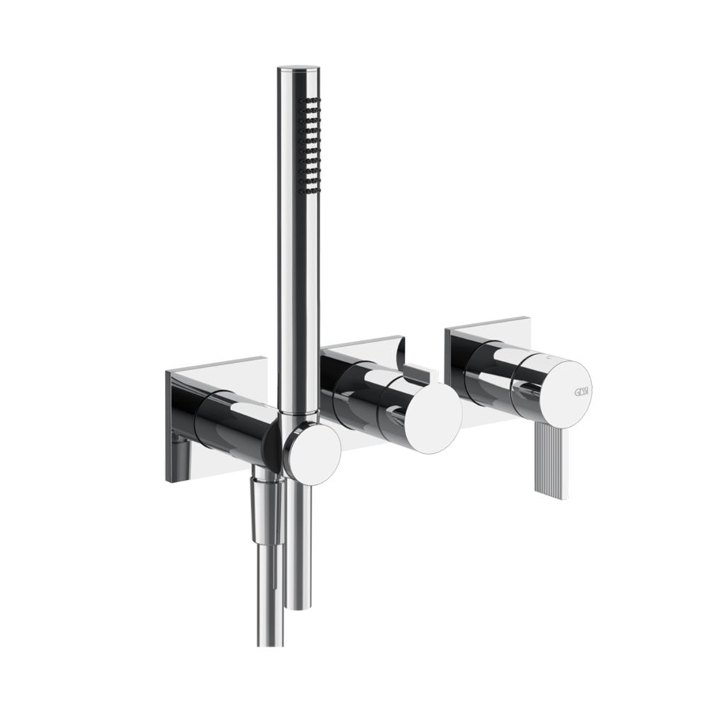 Gessi 73536#031 INVERSO RIGATO miscelatore per doccia a parete, 2 vie ...