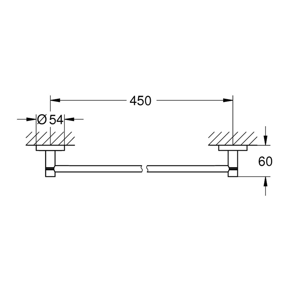 Grohe 40688001 ESSENTIALS porta salviette L.45 cm, finitura cromo ...