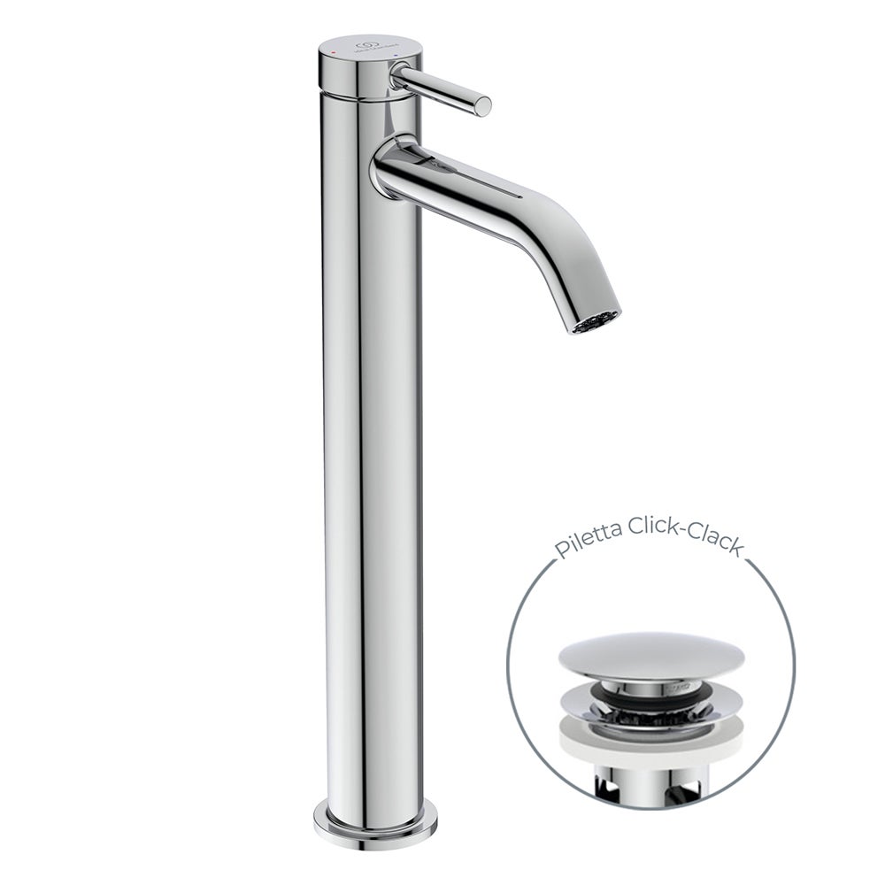 Ideal Standard BD960AA CERALINE miscelatore monocomando H.31 cm per lavabo, con piletta Click ...
