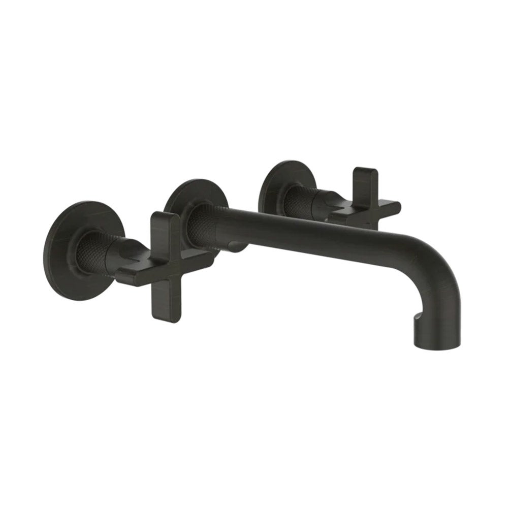 Gessi Bocca media INCISO+ gruppo lavabo P.23 cm, tre fori a parete, senza scarico, finitura aged ...