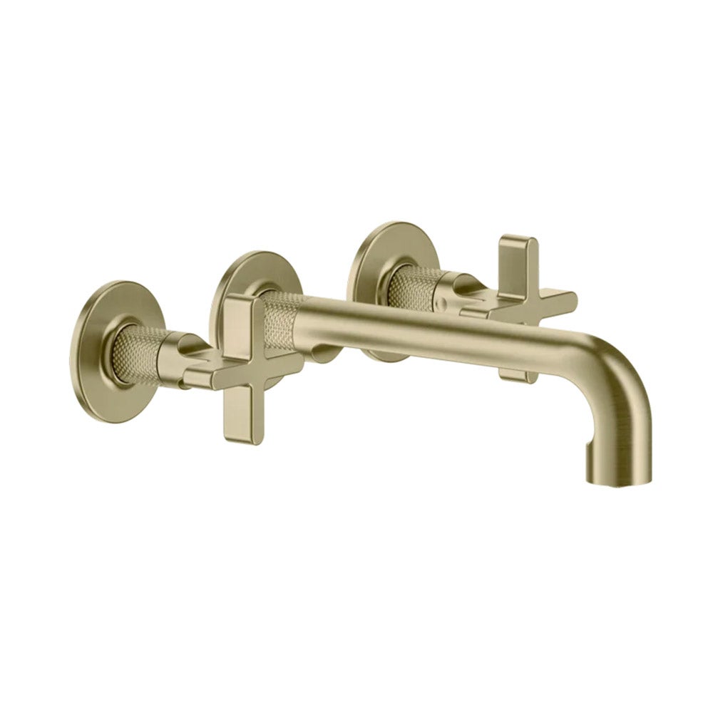 Gessi Bocca media INCISO+ gruppo lavabo P.23 cm, tre fori a parete, senza scarico, finitura ...