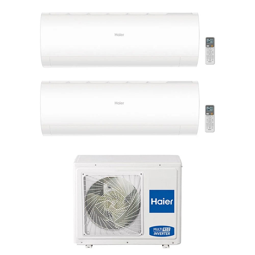 Haier PEARL Climatizzatore a parete dual split inverter Wi-Fi bianco | unità esterna R32 7 kW ...