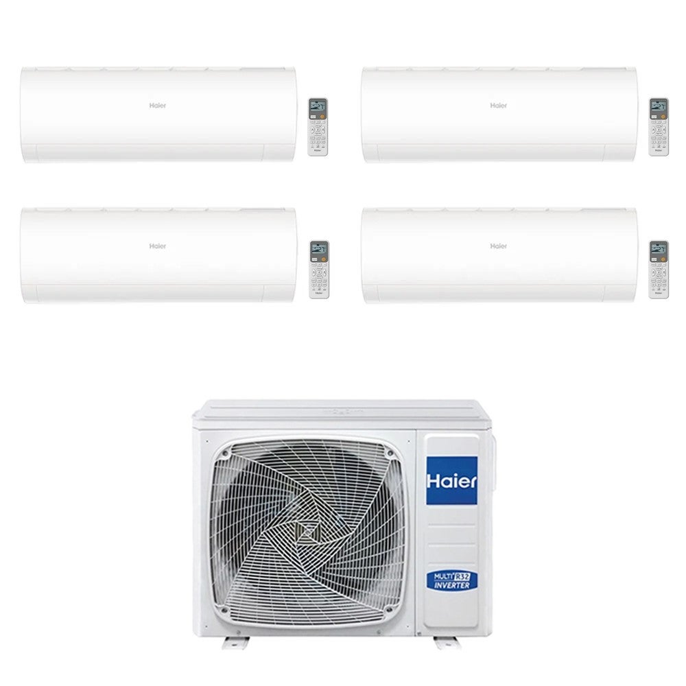 Haier PEARL Climatizzatore a parete quadri split inverter Wi-Fi bianco | unità esterna R32 10 kW ...