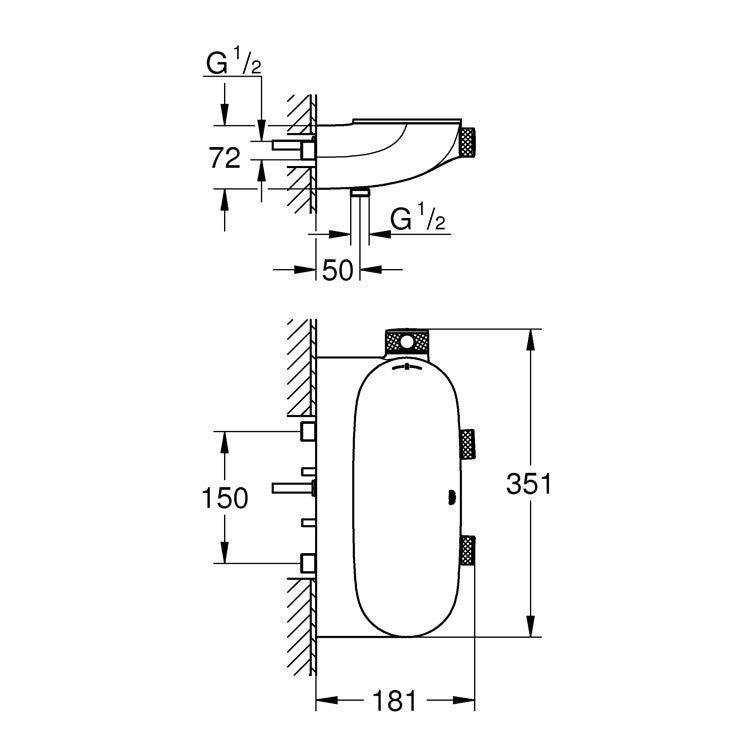 Grohe 34714000 Grohtherm SmartControl Termostatico esterno a 2 vie con ...