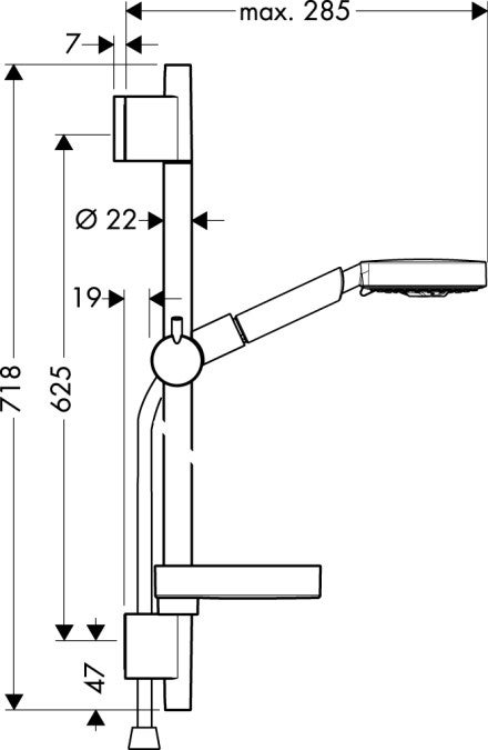Hansgrohe 27882000 Raindance S 100 AIR 3jet / Unica'S Puro 0,65 m ...