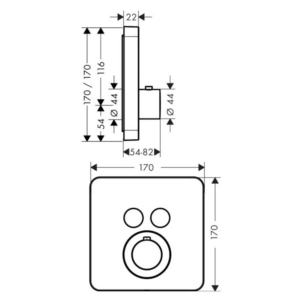 Axor 36707000 SHOWERSELECT miscelatore termostatico, ad incasso ...