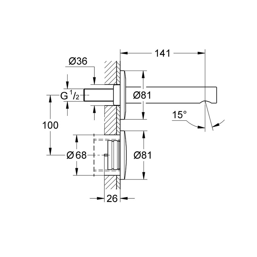 Grohe 36252000 Essence E Rubinetto elettronico per lavabo a parete con ...