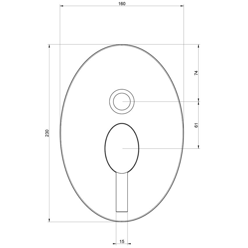 Gessi 44704#149 OVALE miscelatore a parete, 2 uscite, con deviatore ...