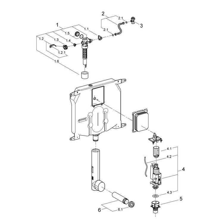 Grohe 38986000 Uniset Cassetta di sciacquo per WC GD 2 | Prezzi e ...