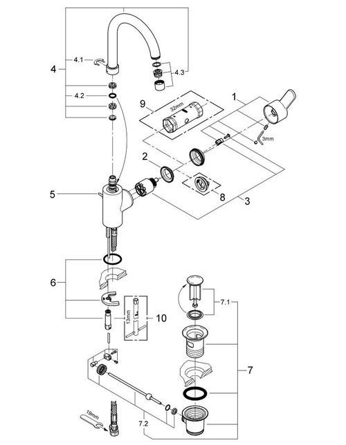 Grohe 23043002 Eurostyle Cosmo Miscelatore Monocomando Lavabo - Bocca ...