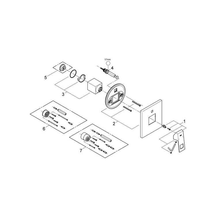 Grohe 19896000 Eurocube Miscelatore Monocomando ad Incasso per Vasca ...