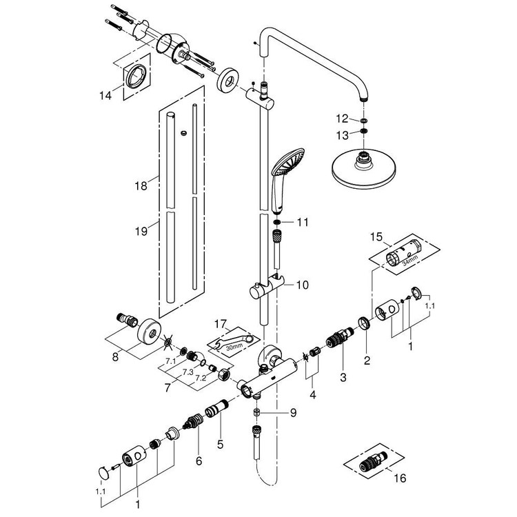 Grohe 27615000 Euphoria 180 System Sistema doccia con termostatico ...