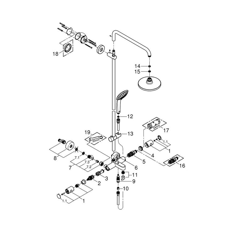 Grohe 27475000 Euphoria System Colonna Doccia Con Miscelatore ...