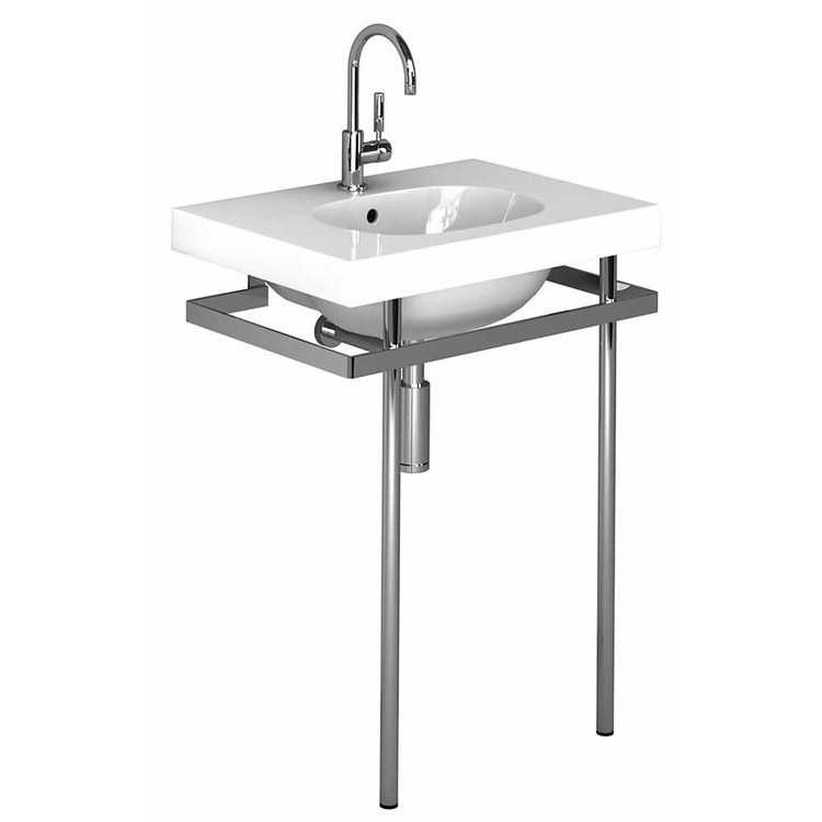 Pozzi Ginori 4108000 500 composizione lavabo rettangolare 70; struttura ...