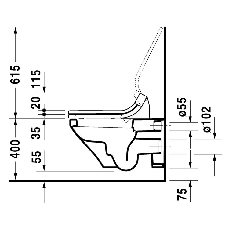 Duravit 2537592000 SENSOWASH® vaso sospeso DuraStyle a cacciata, solo ...
