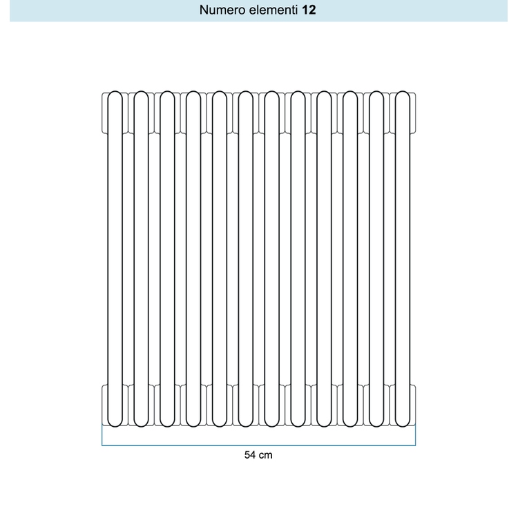 Irsap 1000 TESI 2 Radiatore 12 elementi H.100 L.54 P.6,5 cm, colore ...