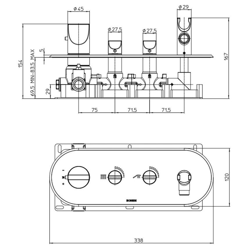 Bossini Z90135000000005 Corpo incasso per miscelatore termostatico da ...