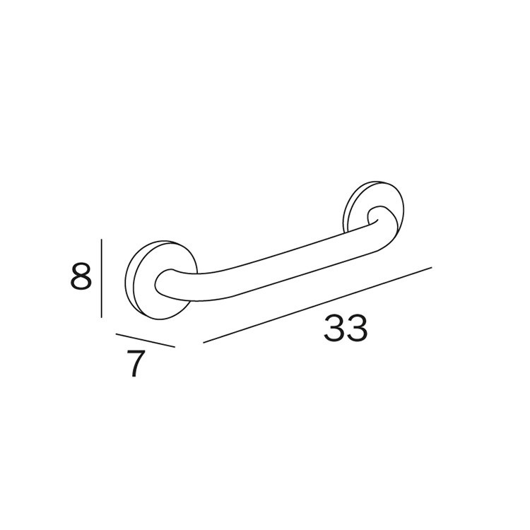 Inda A1490M NS Inox maniglione 1.500N(150Kg), finitura inox spazzolato ...