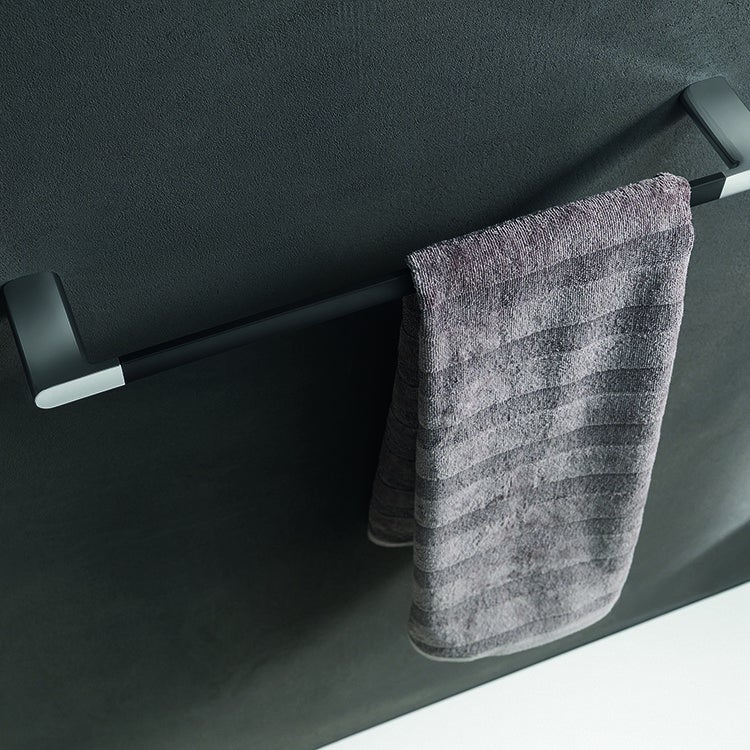 Inda A2018BNC MITO portasalviette L.49 cm, finitura cromo e nero opaco ...