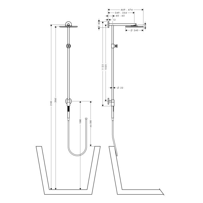 Hansgrohe 27421000 Raindance Showerpipe Raindance Connect 240 | Prezzi ...