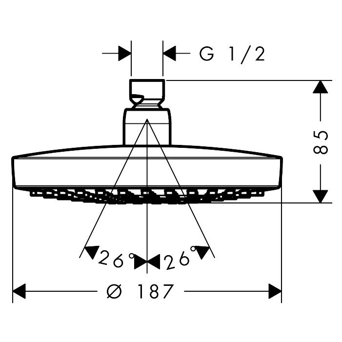 Hansgrohe 26522400 CROMA SELECT S soffione doccia 180 2 jet, finitura ...