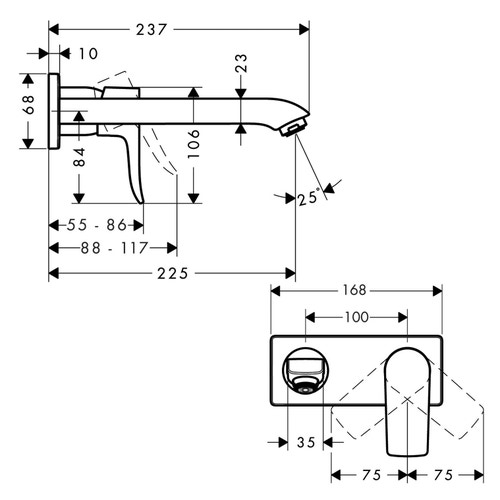 Hansgrohe 31086000 METRIS miscelatore monocomando lavabo ad incasso, a ...